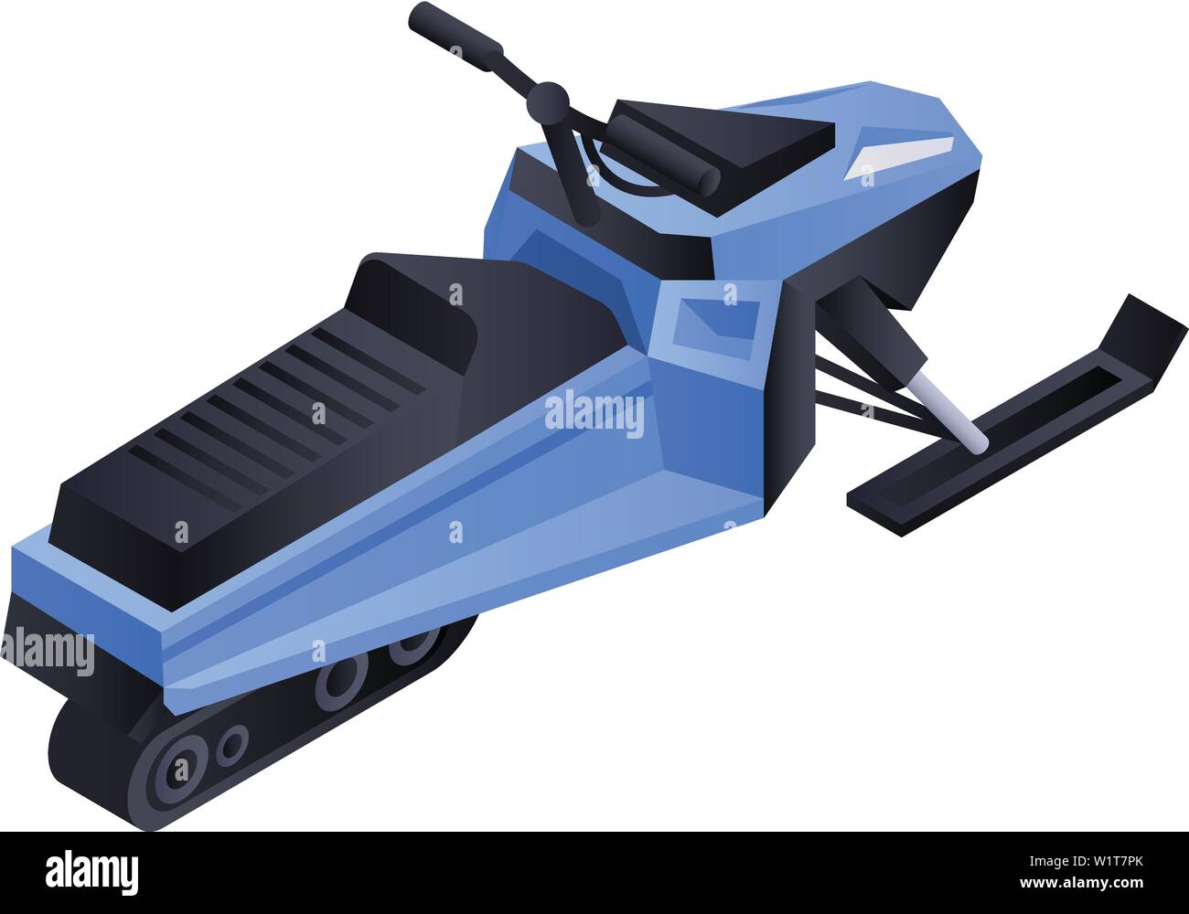 Blue snowmobile icon. Isometric of blue snowmobile vector icon for web ...