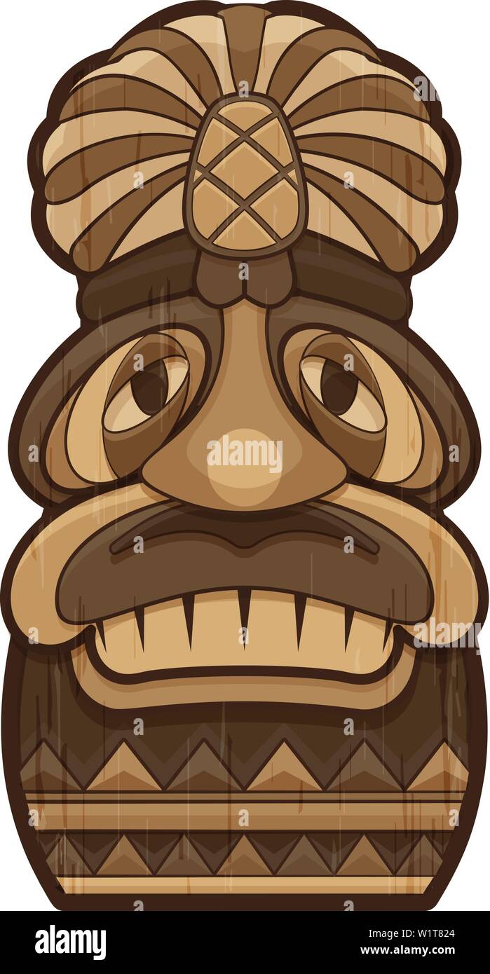 Ancient tiki idol icon. Cartoon of ancient tiki idol vector icon for ...