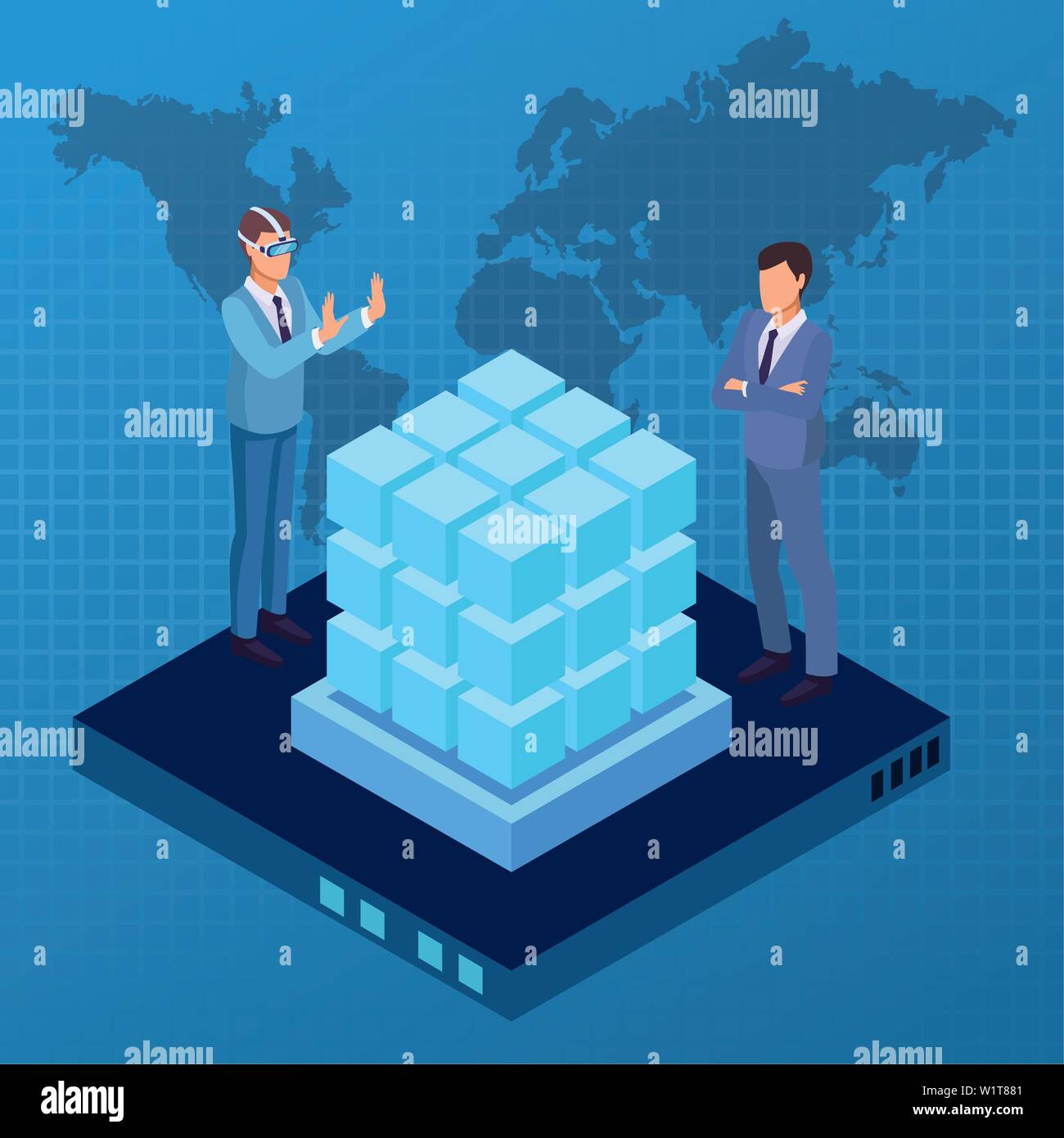 Virtual reality and friends cartoons Stock Vector Image & Art - Alamy