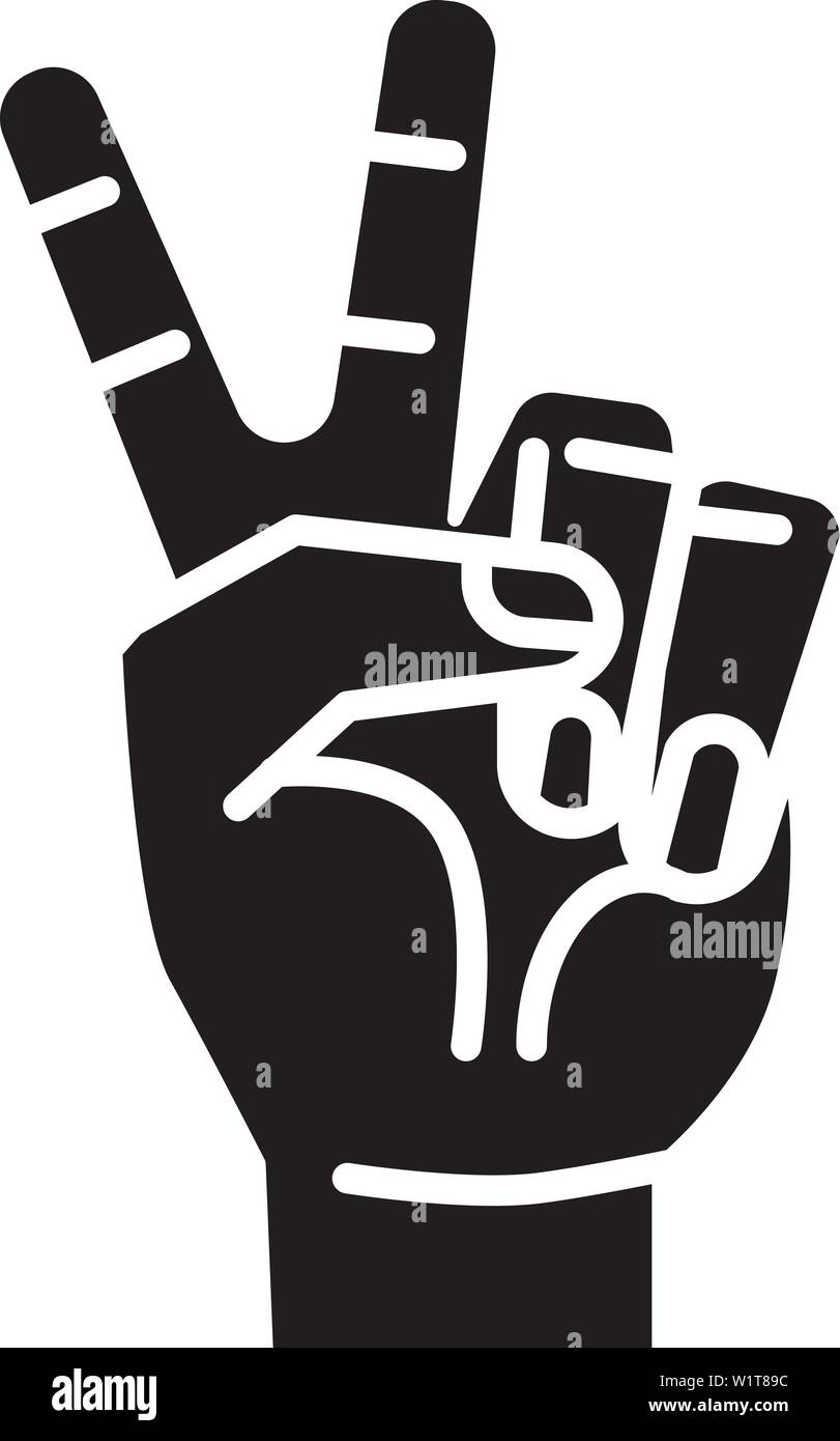 Peace hand sign icon. Simple illustration of peace hand sign vector ...