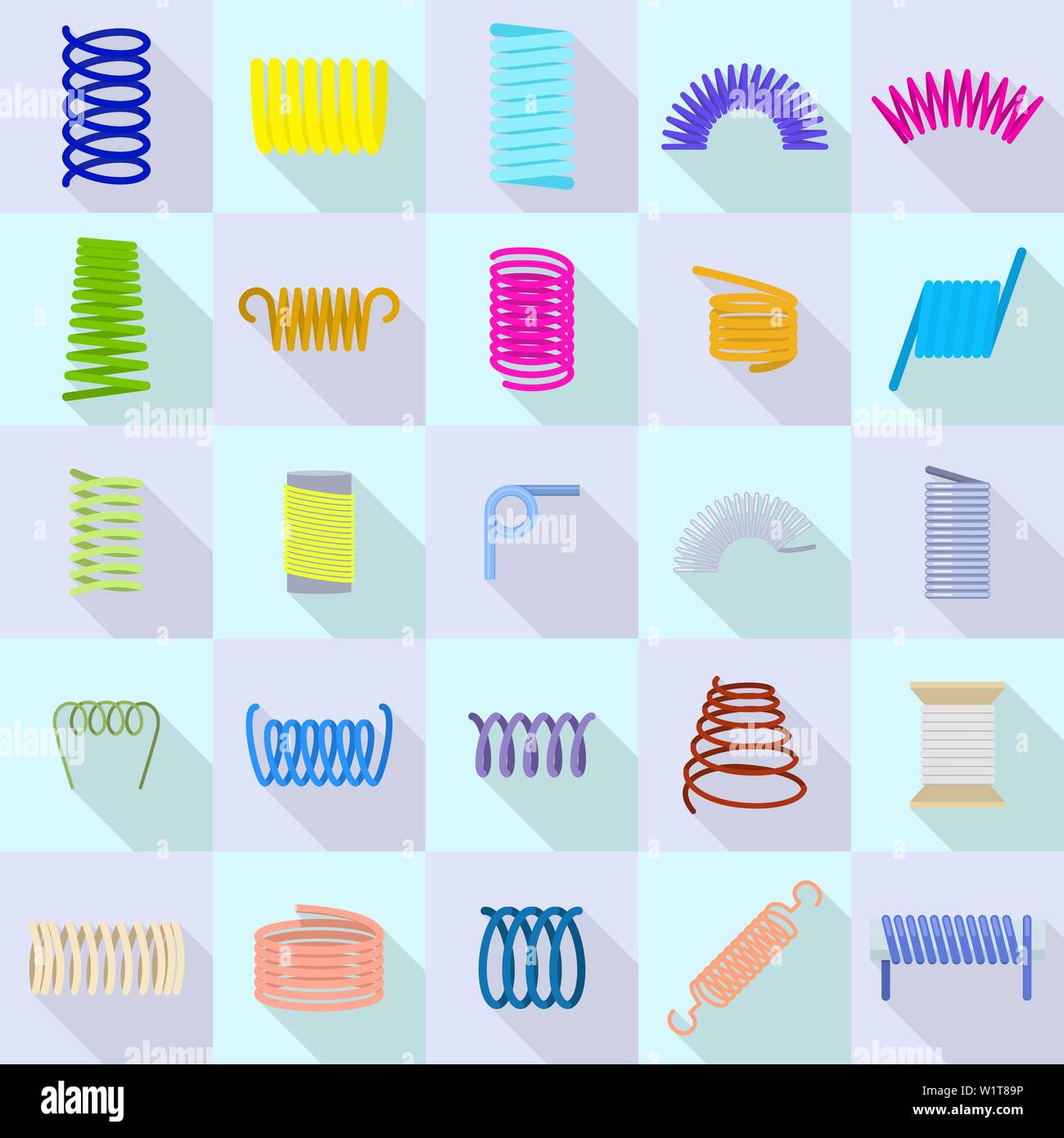 Coil icons set, flat style Stock Vector Image & Art - Alamy