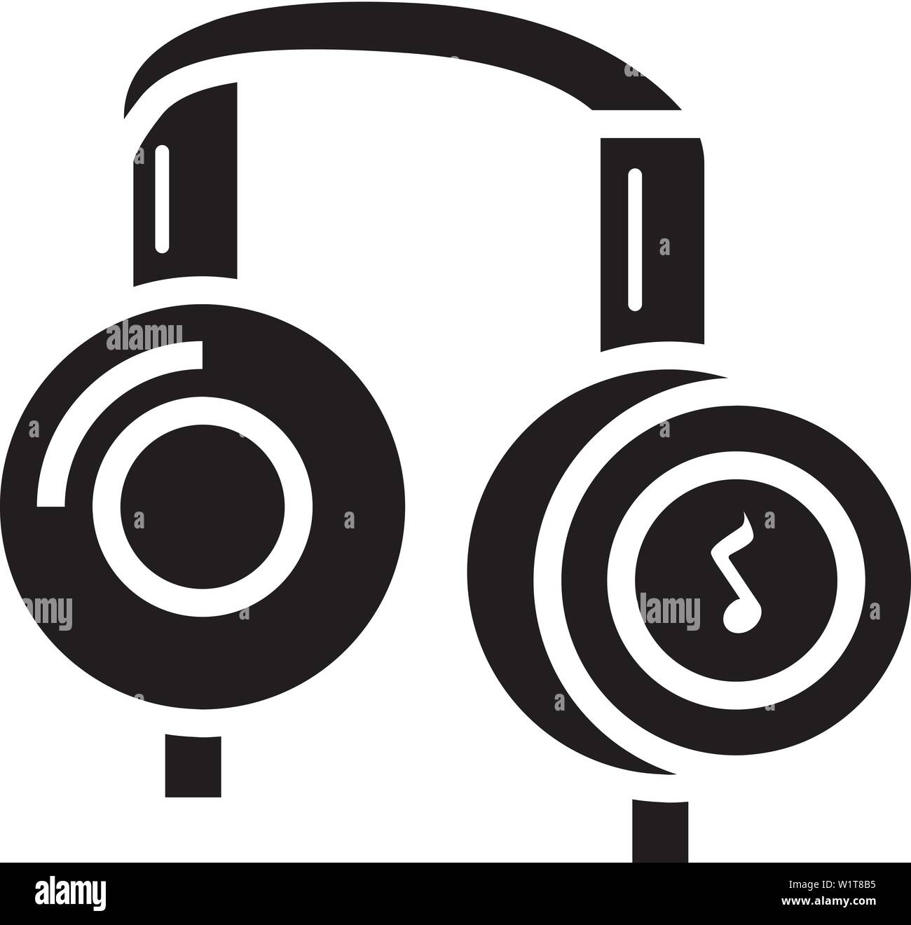 Music headphones icon. Simple illustration of music headphones vector ...