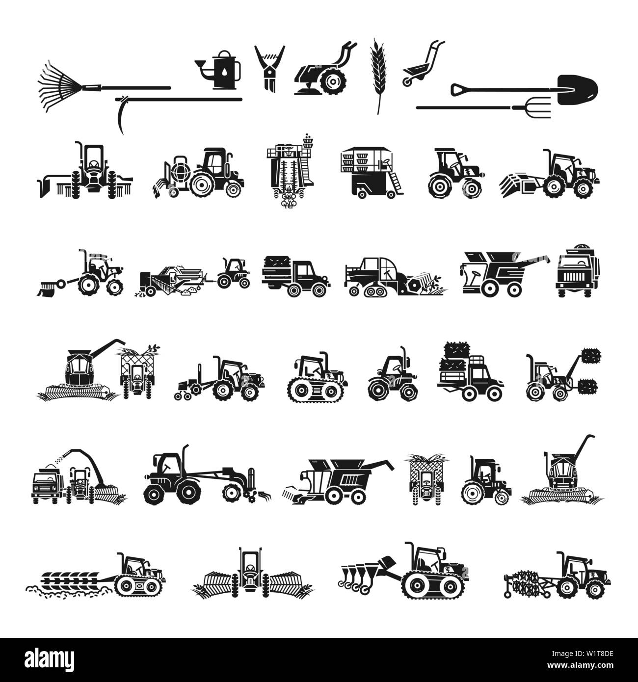 Farming equipment icons set. Simple set of farming equipment vector ... Farming equipment icons set. Simple set of farming equipment vector ...