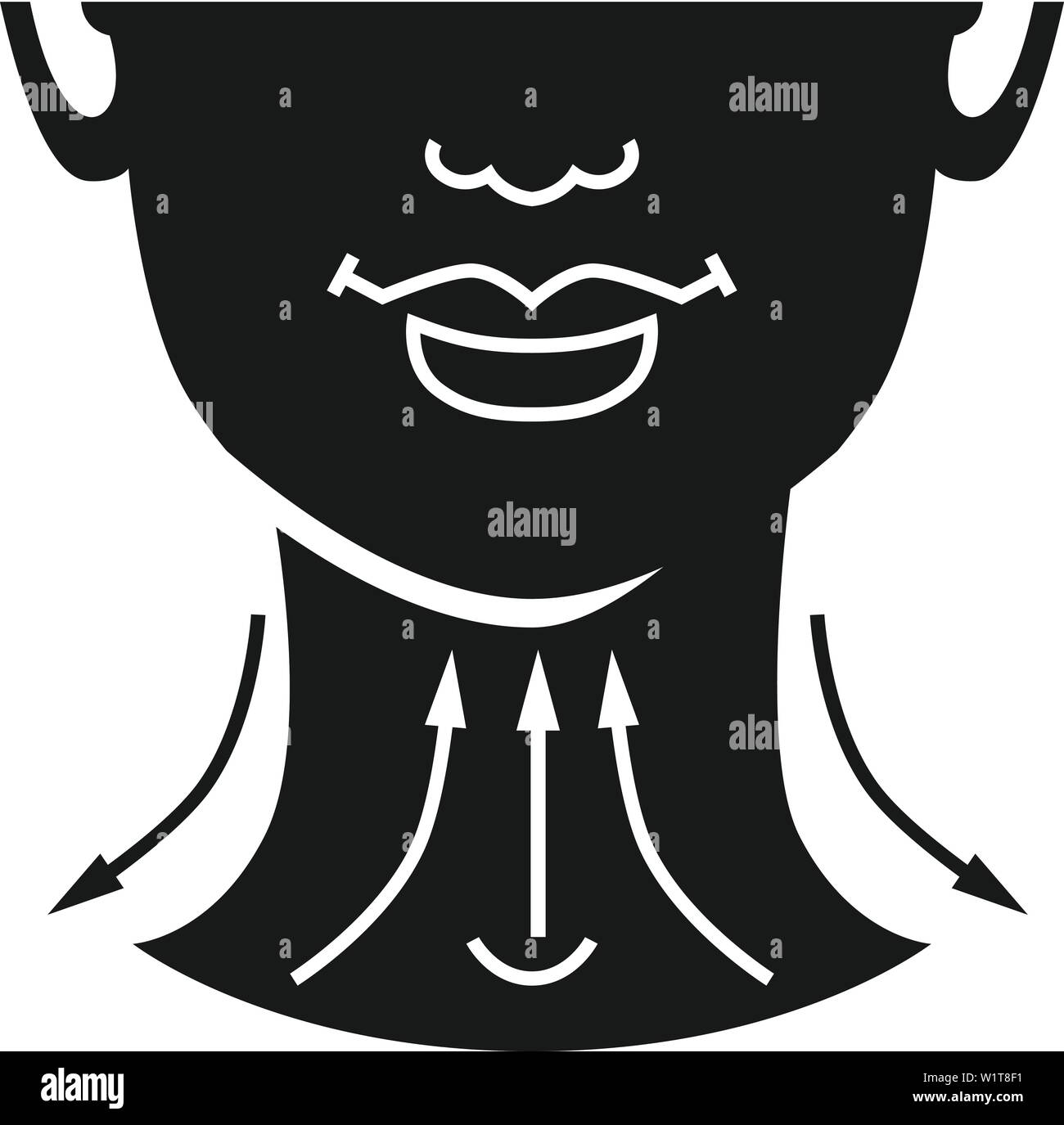 Neck lifting icon. Simple illustration of neck lifting vector icon for ...