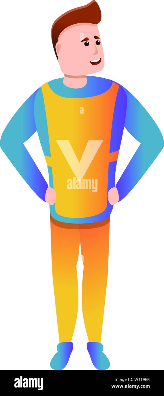 Volunteer young man icon. Cartoon of volunteer young man vector icon ...