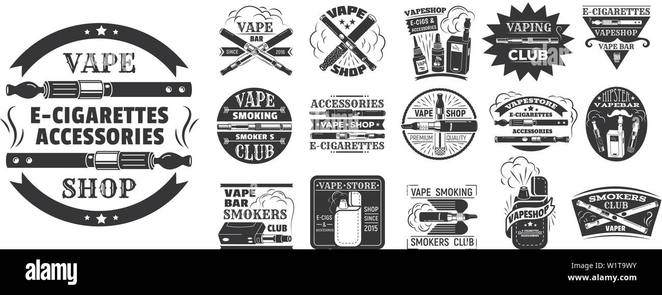 Electronic cigarette logo set, simple style Stock Vector Image & Art ...