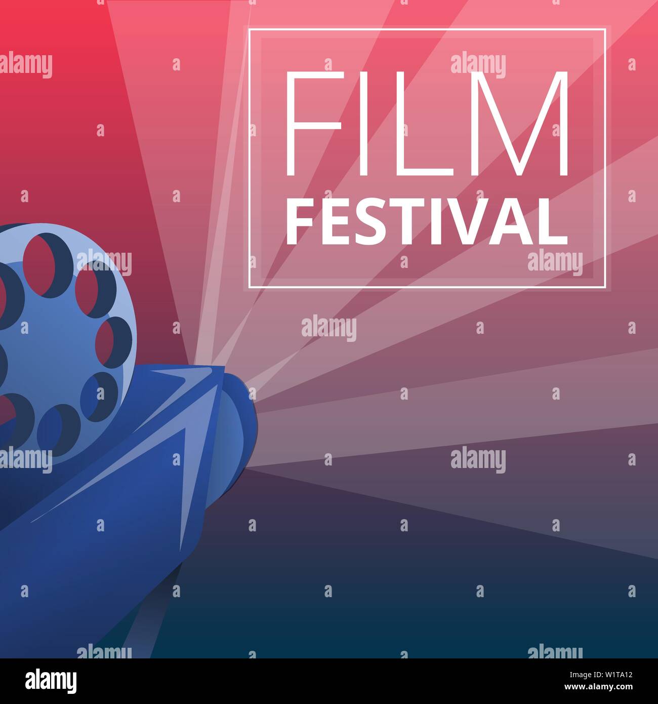 Video film festival concept banner. Cartoon illustration of video film ...