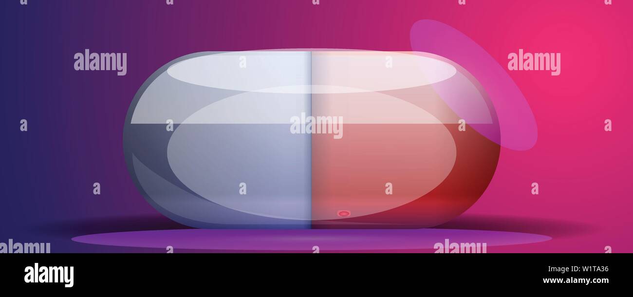 Medical capsule concept banner. Cartoon illustration of medical capsule ...