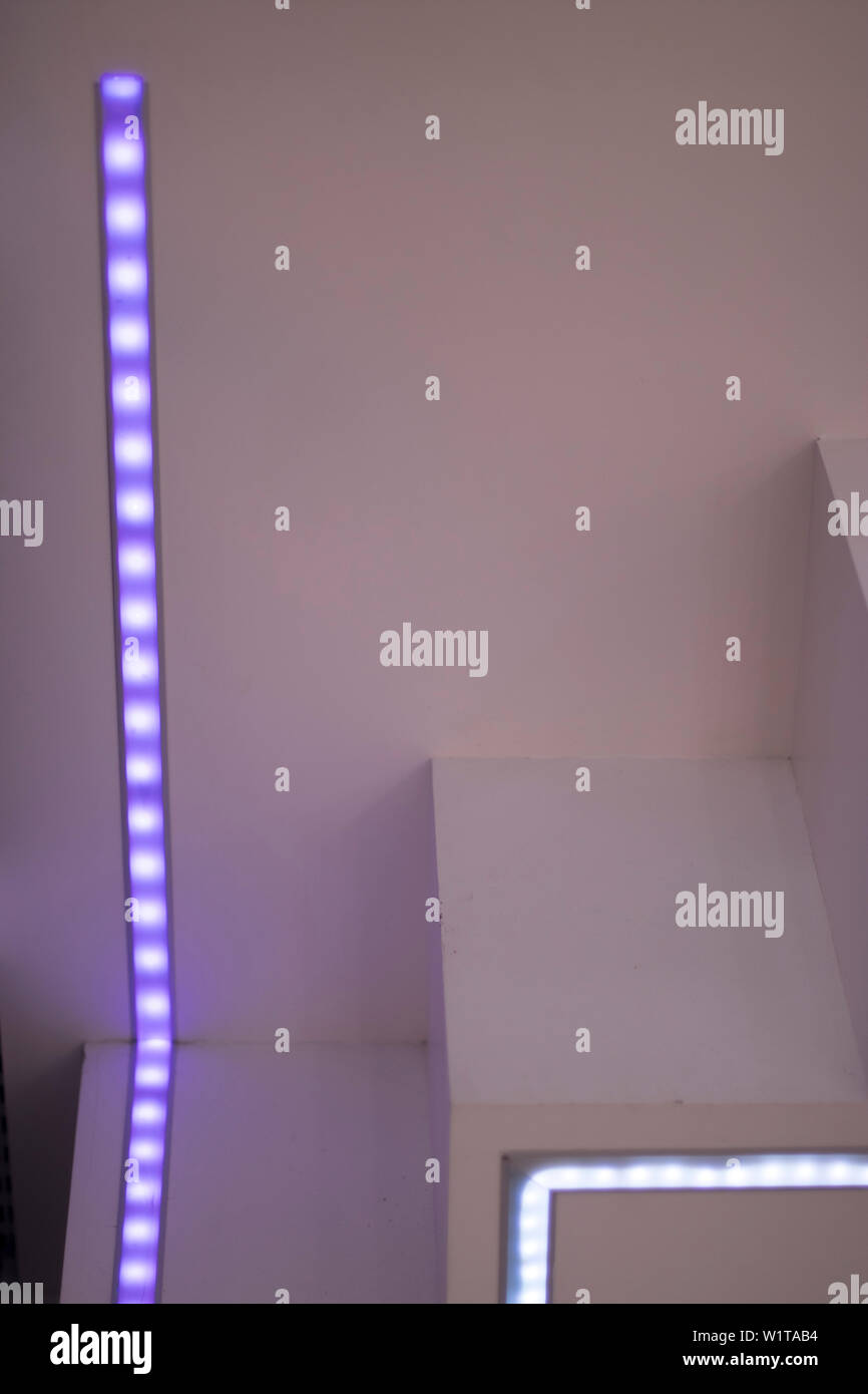LED modern light strips and bulbs on display in store lighting ...