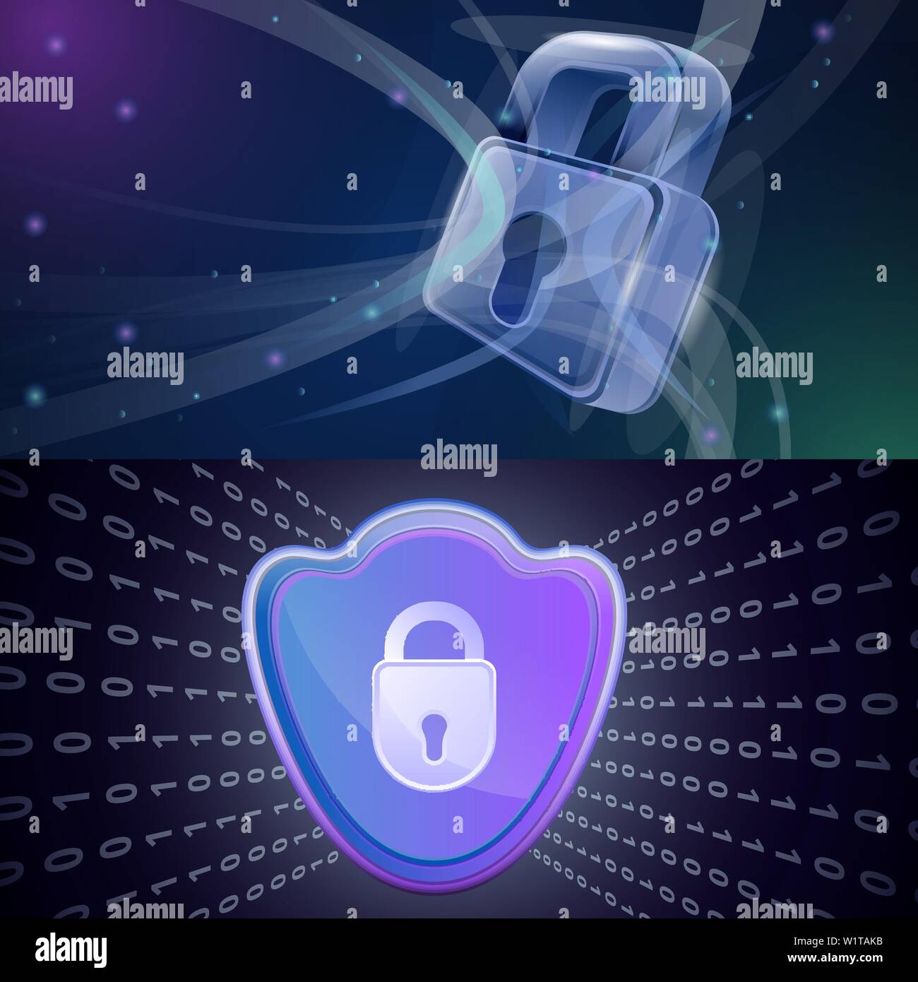 Firewall banner set. Cartoon illustration of firewall vector banner set ...