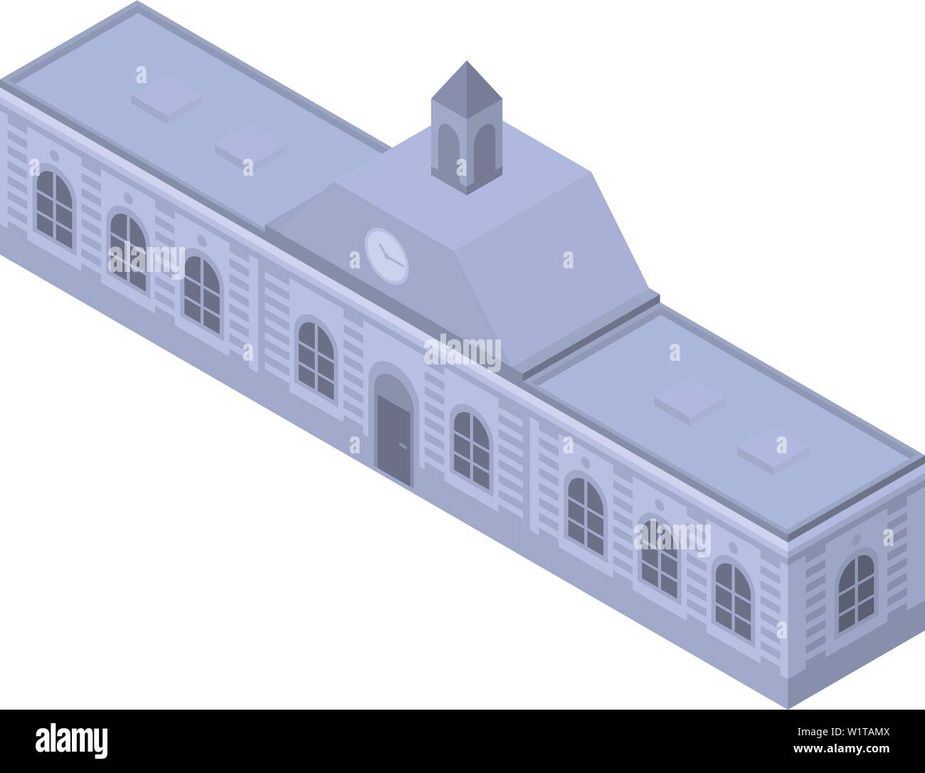 Railway city building icon, isometric style Stock Vector Image & Art ...