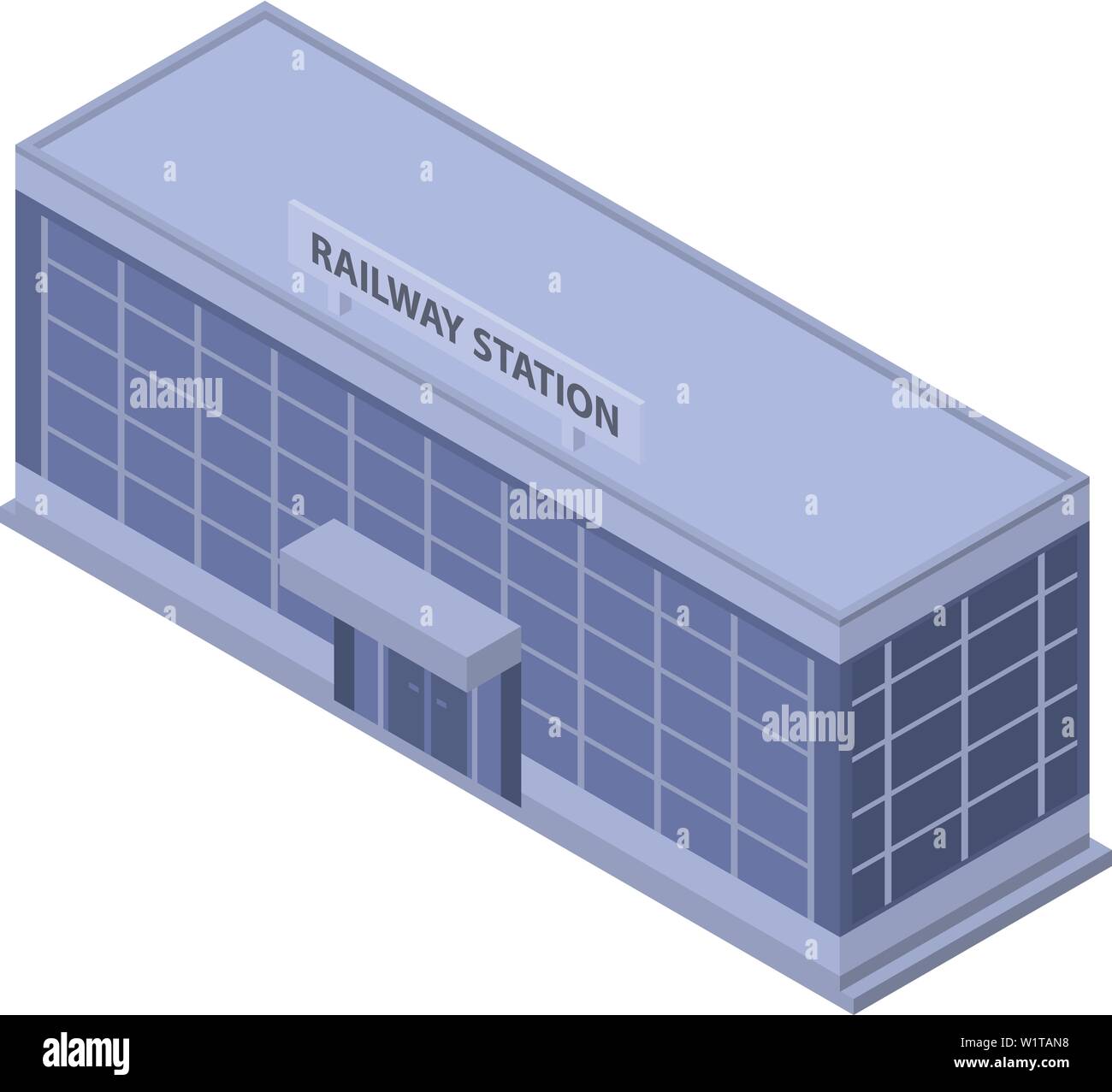 Railway building station icon, isometric style Stock Vector Image & Art ...
