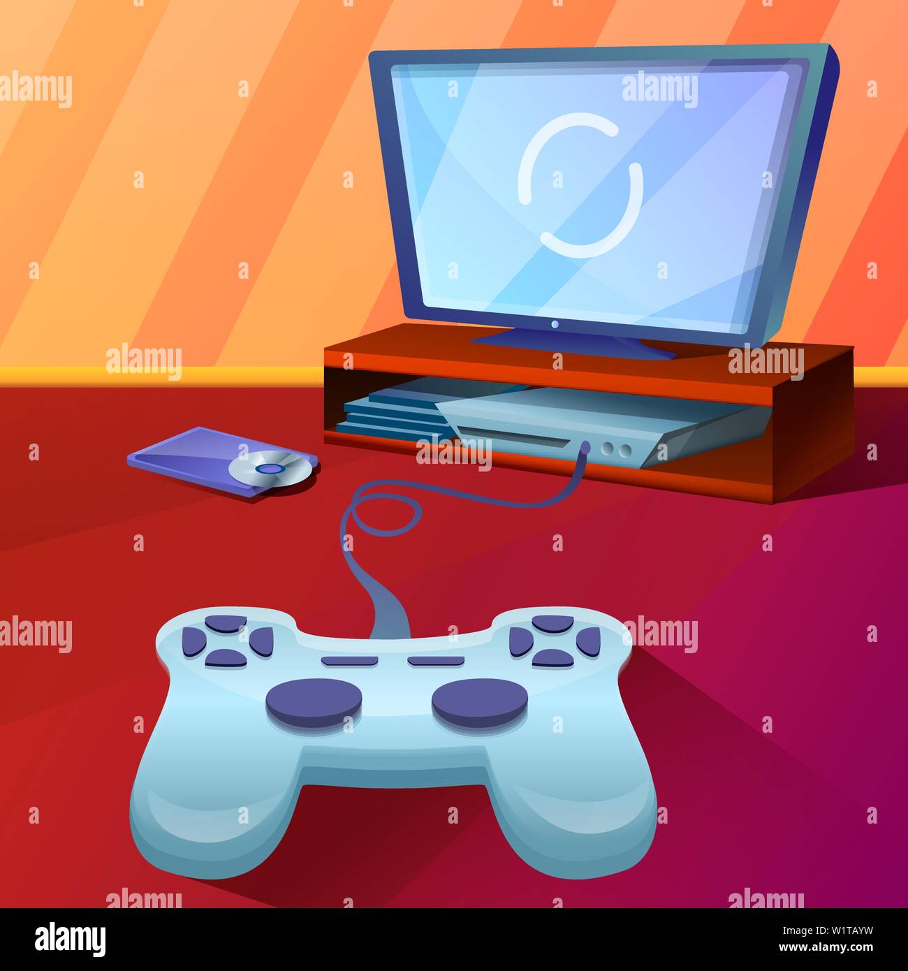 Console concept background. Cartoon illustration of console vector ...