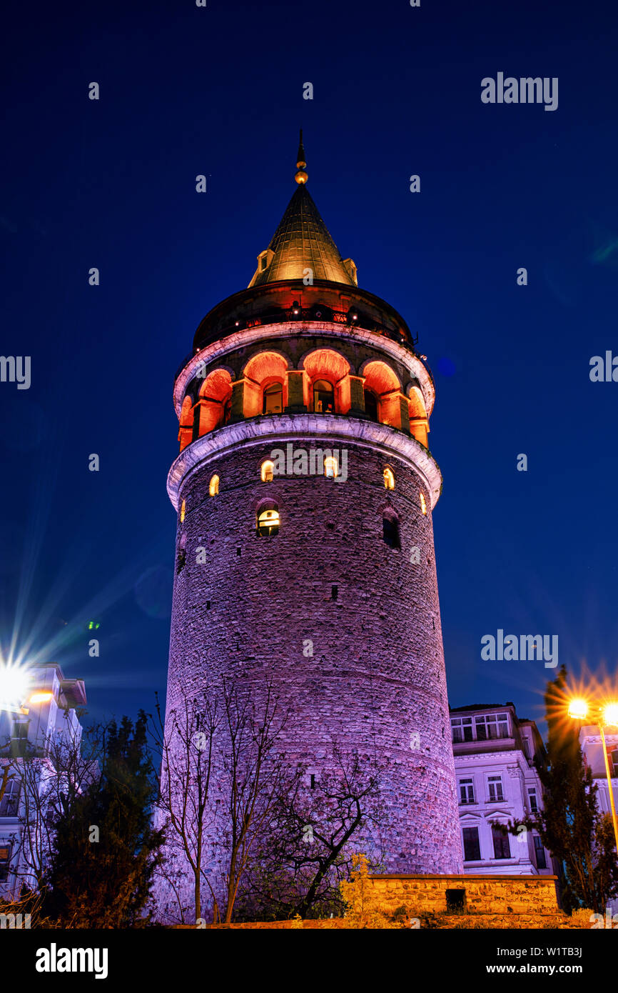 Galata Tower in istanbul City of Turkey. View of the Istanbul City of ...