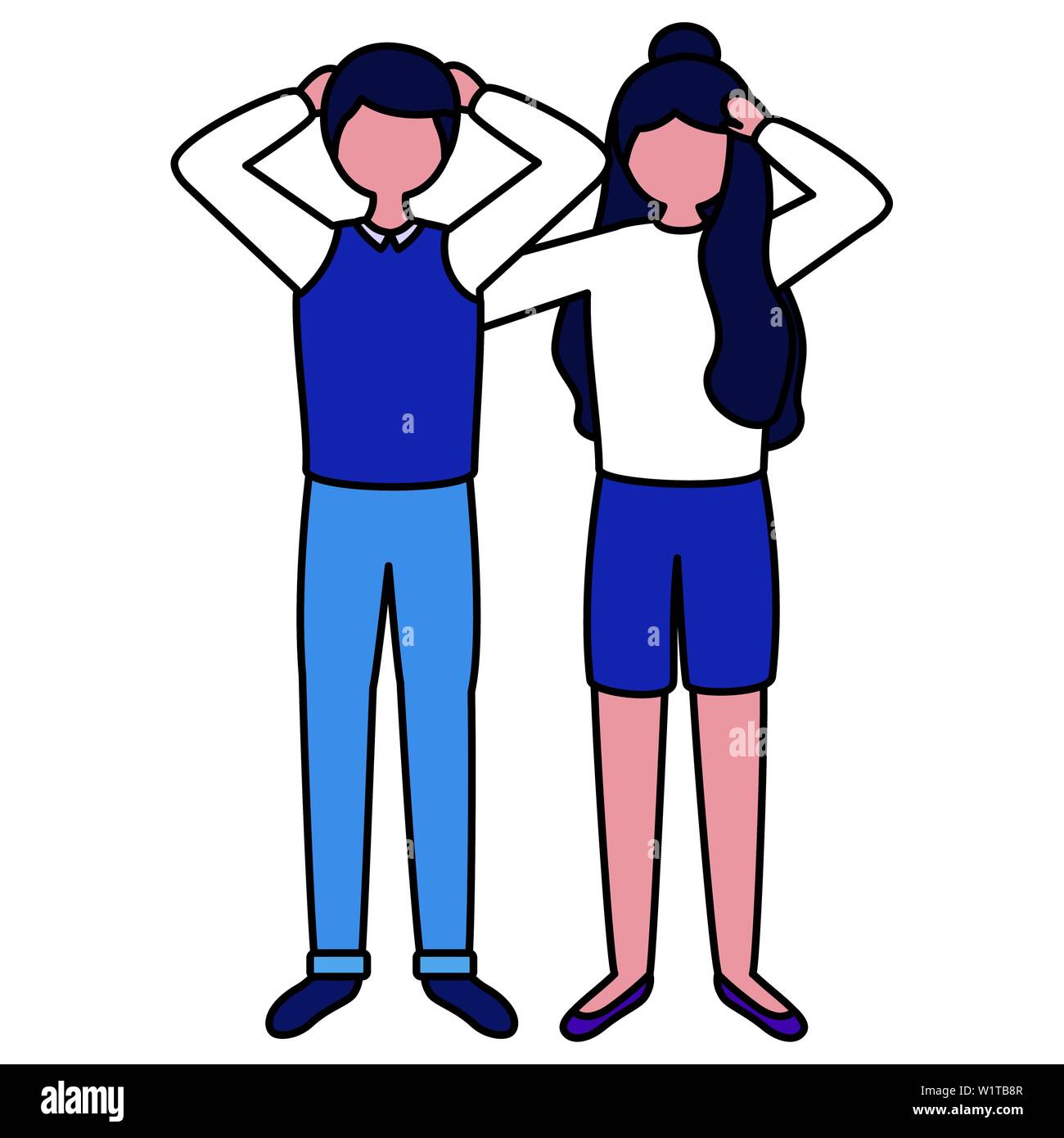 Sad woman depressed guy Stock Vector Images - Alamy