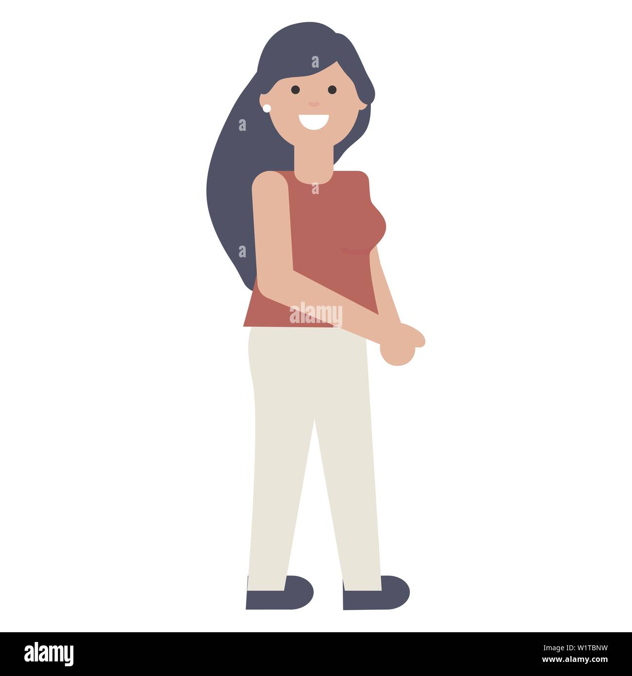 happy young woman avatar character vector illustration design Stock ...