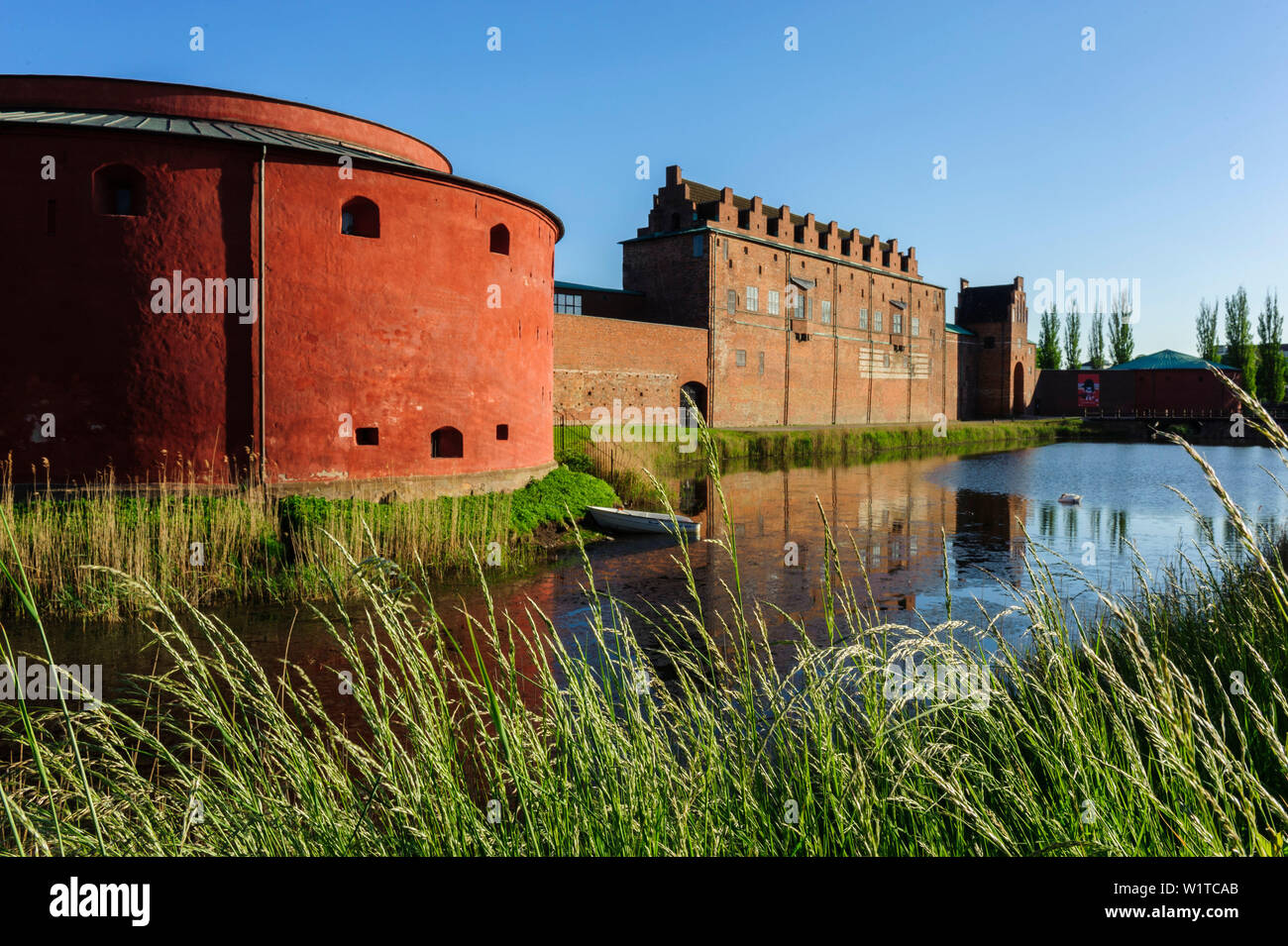 Red fortress Malmoehus with moat, Malmo, Southern Sweden, Sweden Stock ...