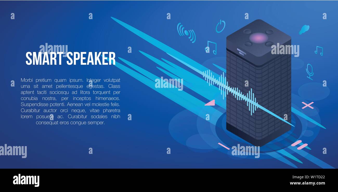 Smart speaker concept banner, isometric style Stock Vector Image & Art ...