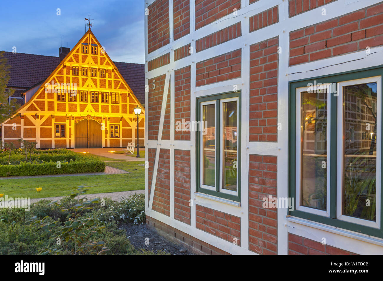 Town Hall, timber-framed house in Jork, Altes Land, Lower Saxony ...