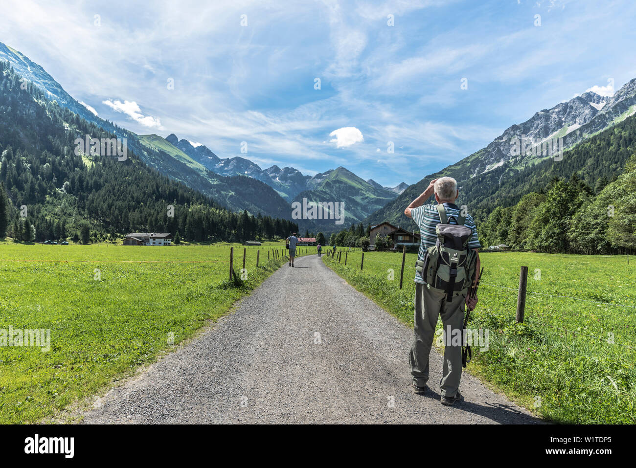 Stillachtal, hiking trail, Birgsau, Alps, mountains, Germany ...