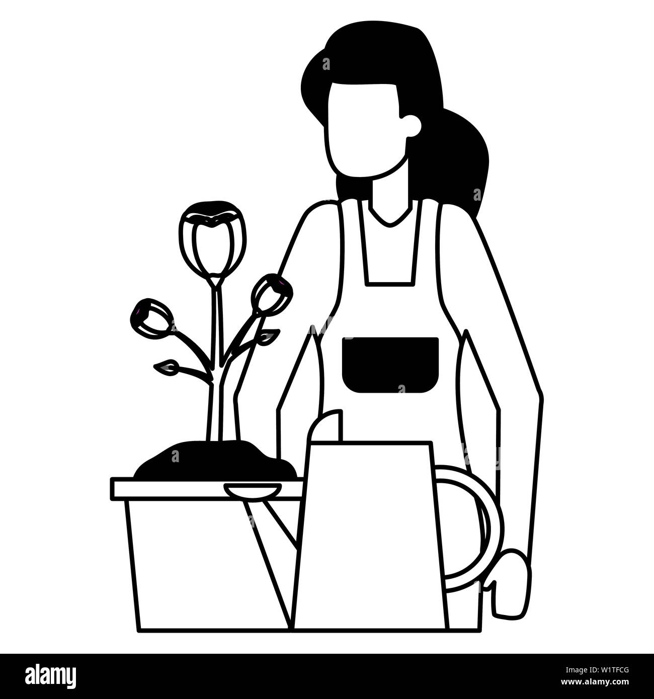 gardener woman work gardening design Stock Vector Image & Art - Alamy