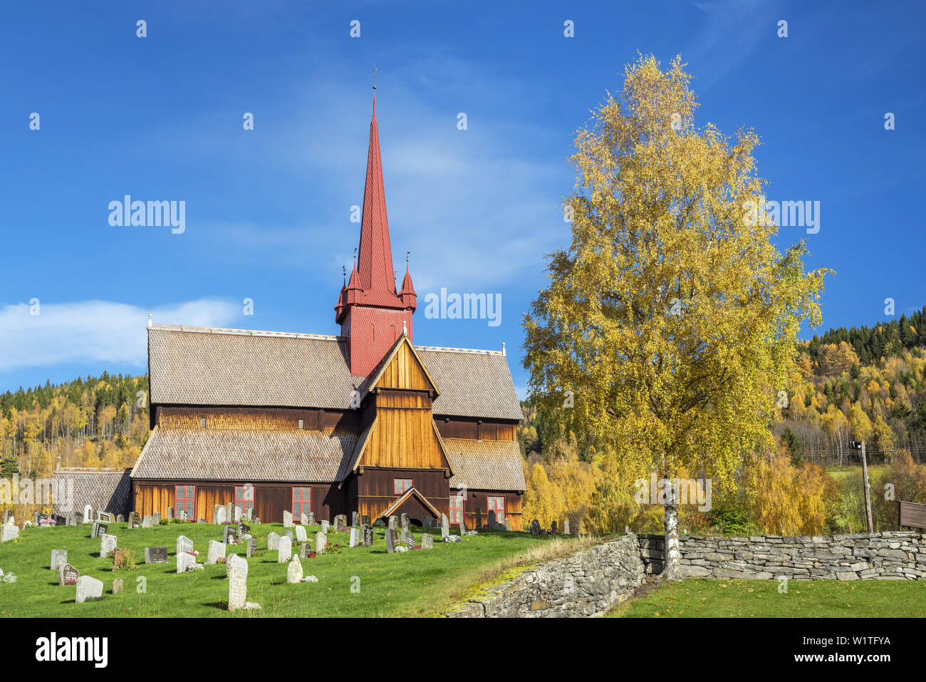 Stave church in Ringebu, Oppland, Østlandet, Southern norway, Norway ...