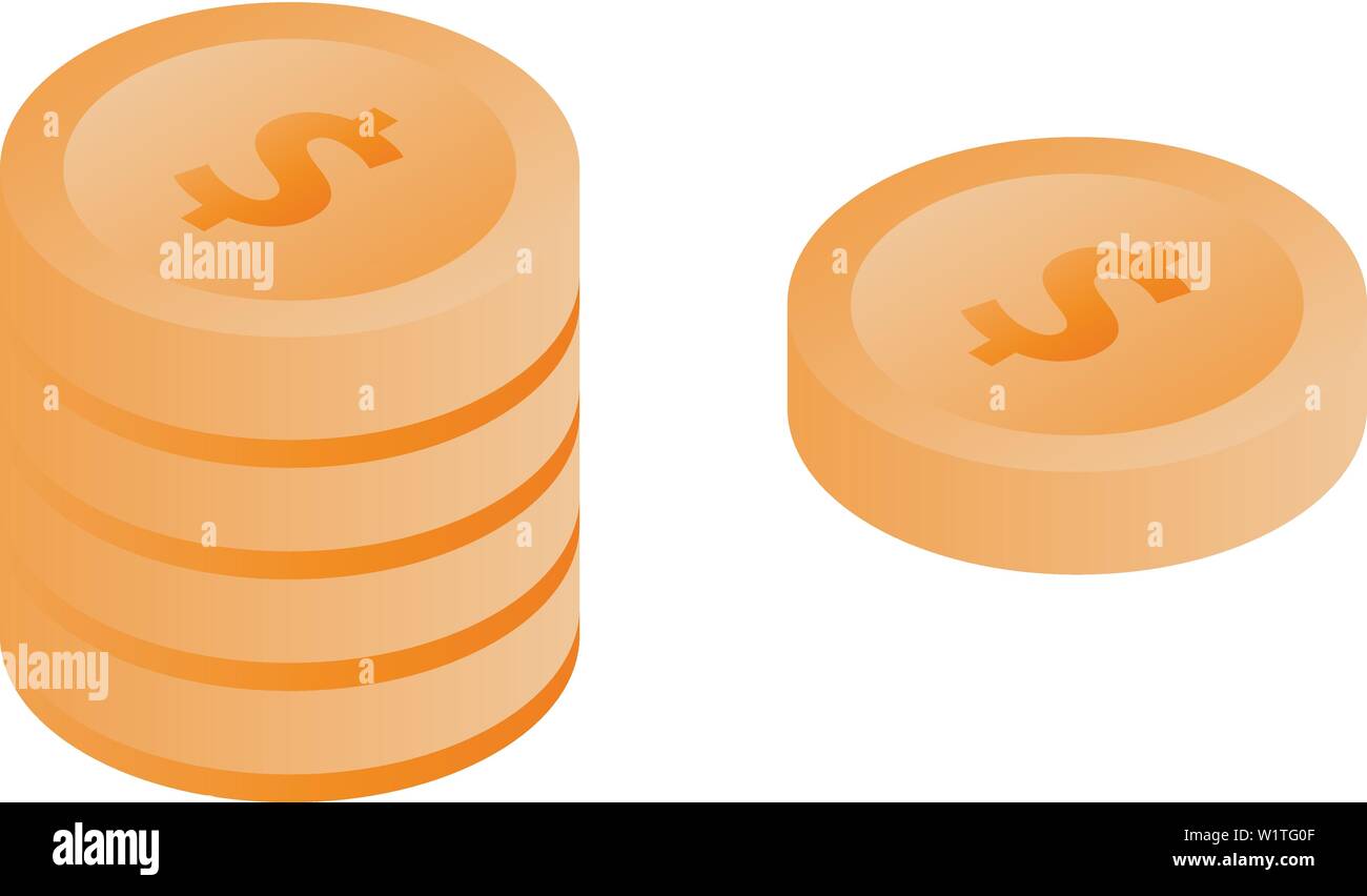 Dollar coins icon, isometric style Stock Vector Image & Art - Alamy