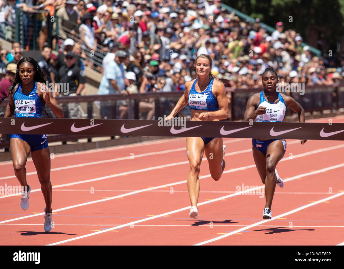 Women's 200m Race, IAAF Diamond League, Prefontaine Classic 2019 Stock ...