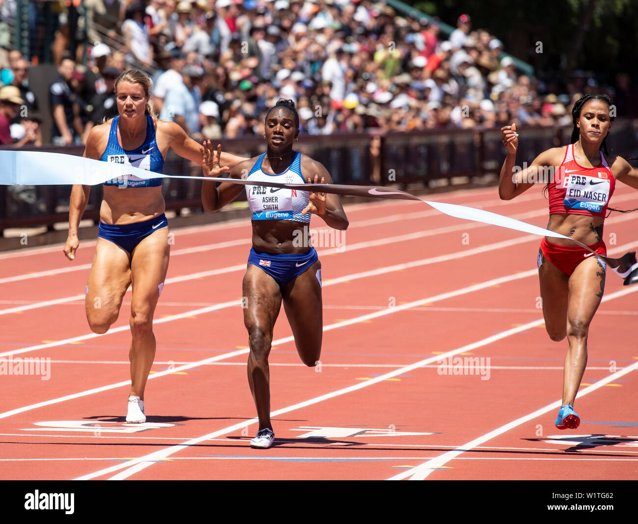 Women's 200m Race, IAAF Diamond League, Prefontaine Classic 2019 Stock ...
