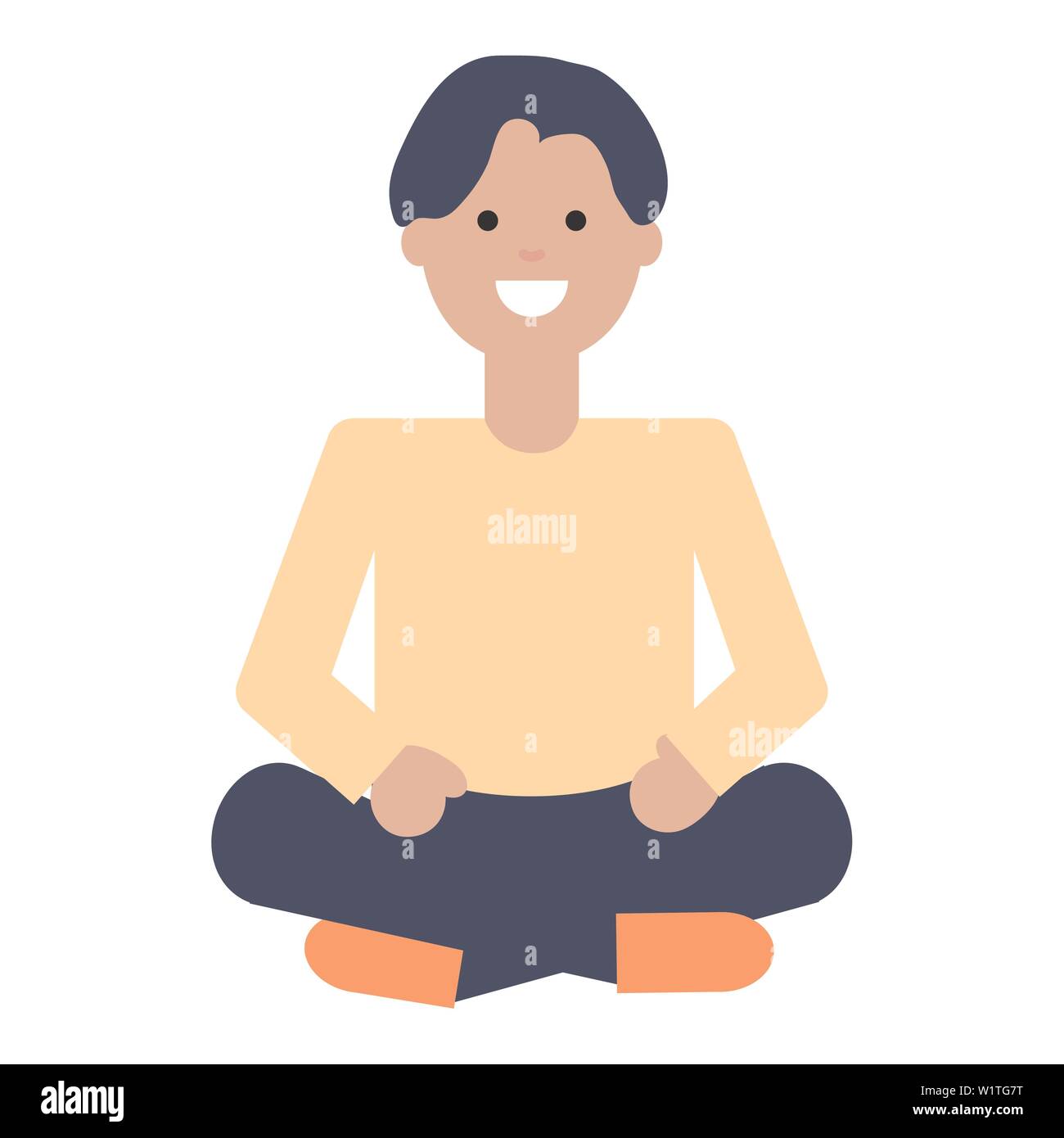 happy young man with lotus position vector illustration design Stock ...
