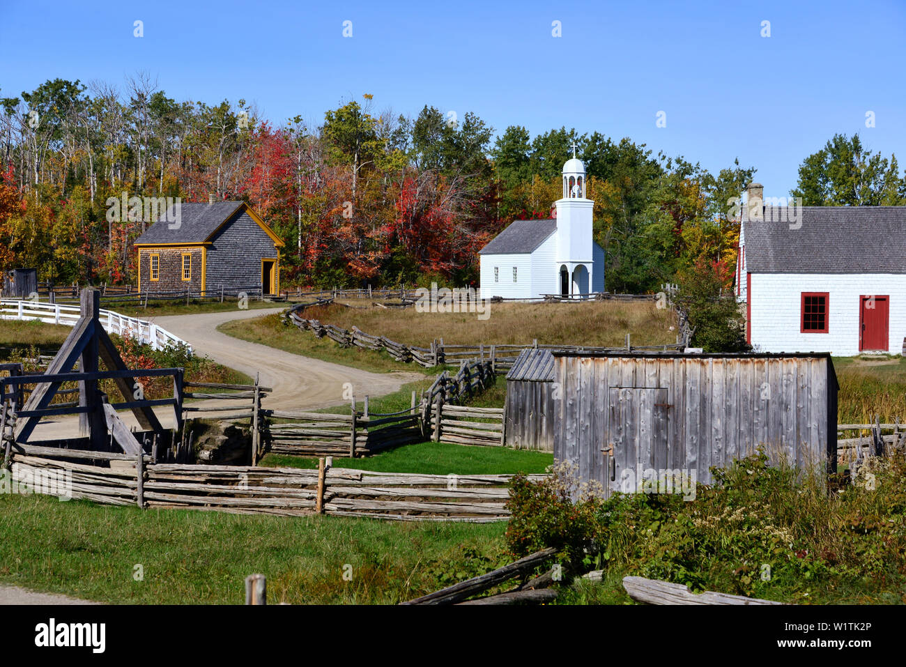 Acadia Historical Village near Caraquet at Gulf of St. Lawrence, New ...