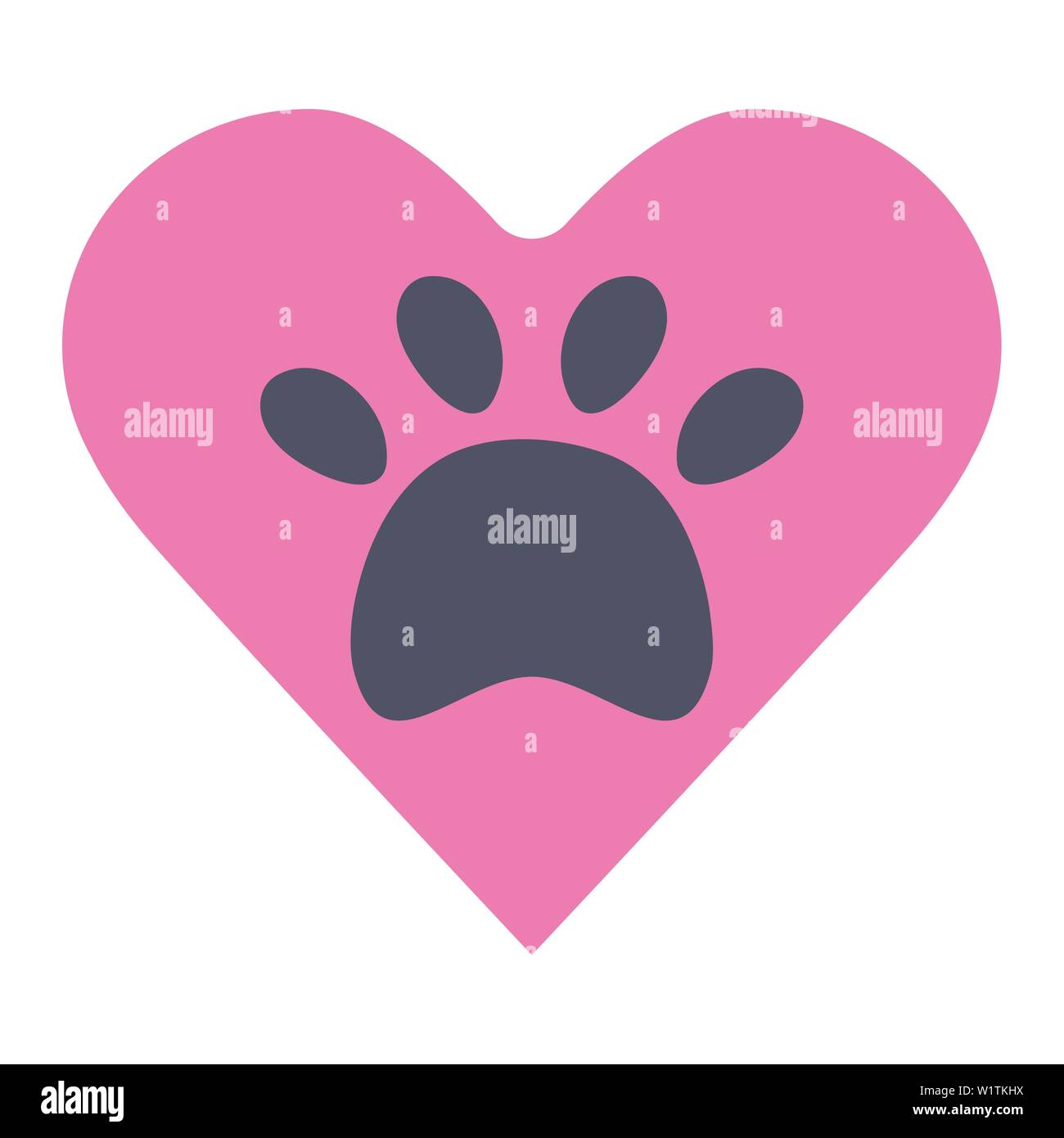 heart with paw print pet vector illustration design Stock Vector Image ...
