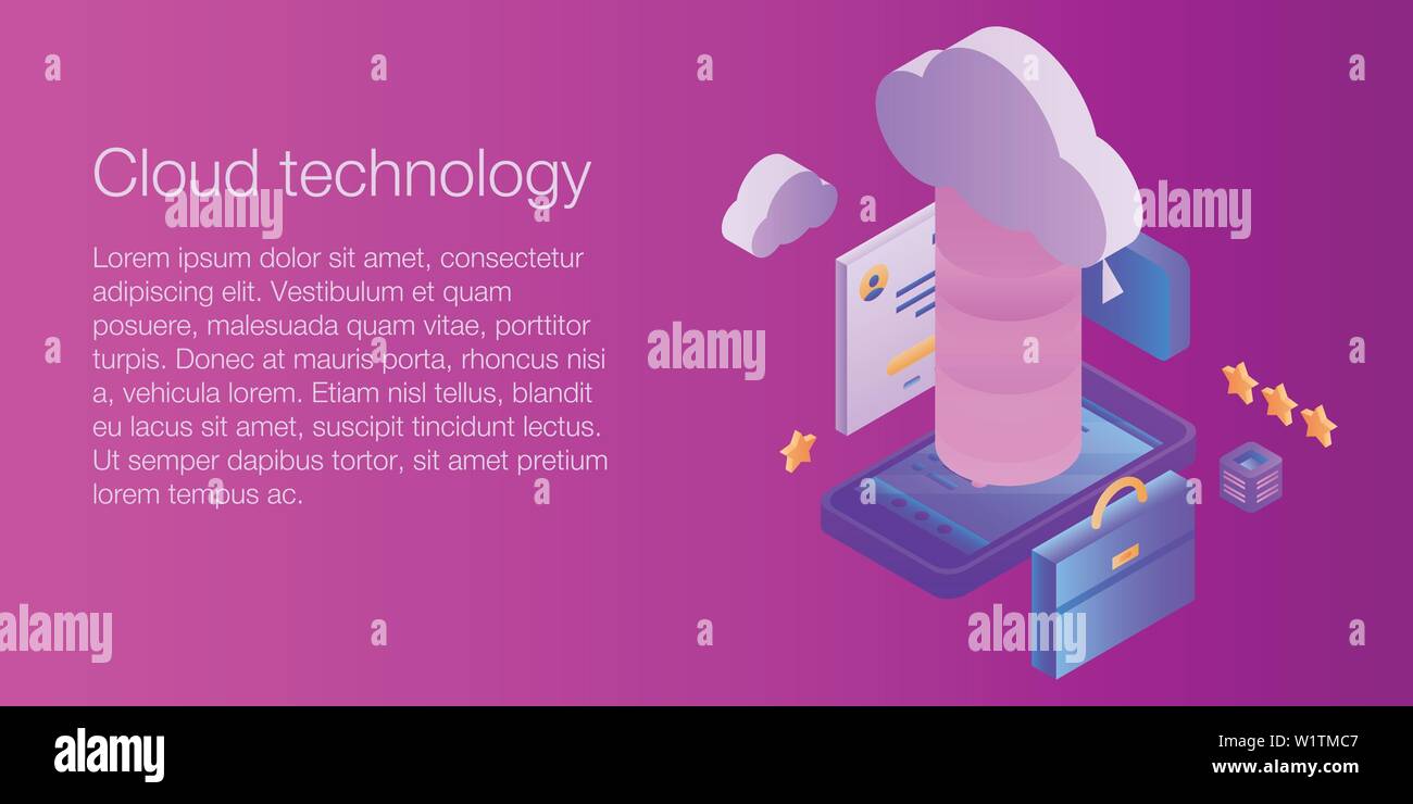 Cloud technology concept banner, isometric style Stock Vector Image & Art - Alamy