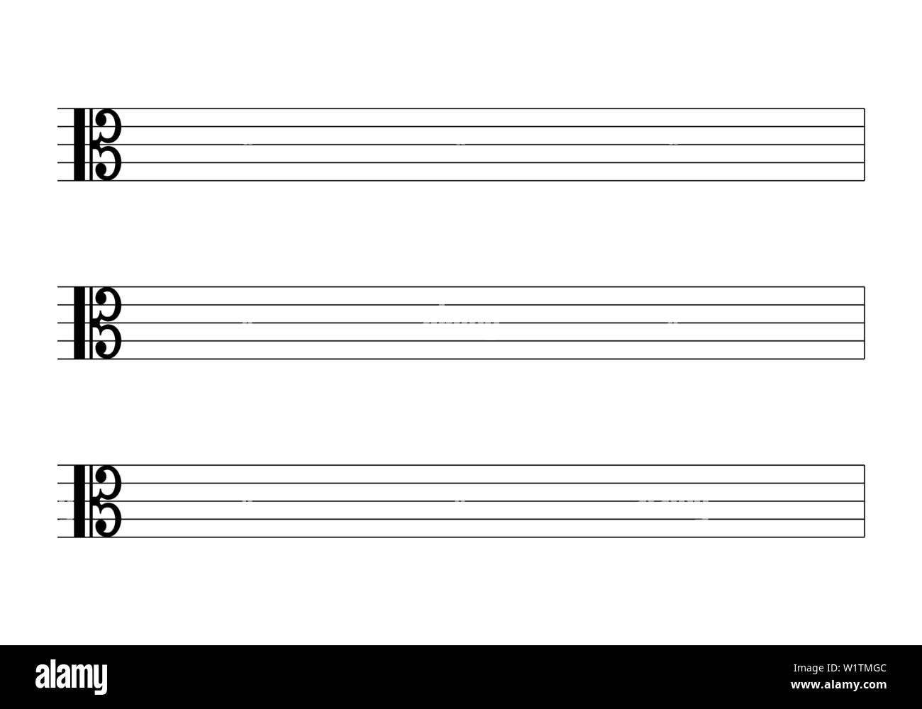 Illustration of a C Clef musical score on white background Stock Vector ...
