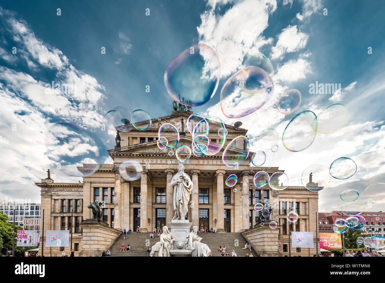 Bubbles in blue sky city hi-res stock photography and images - Alamy