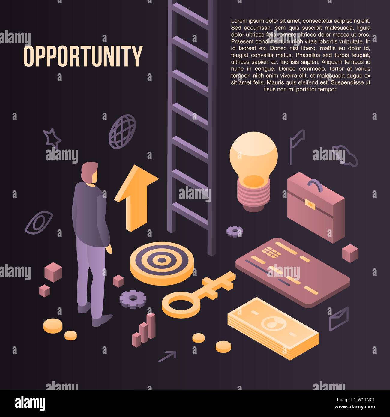 Opportunity business concept background, isometric style Stock Vector ...