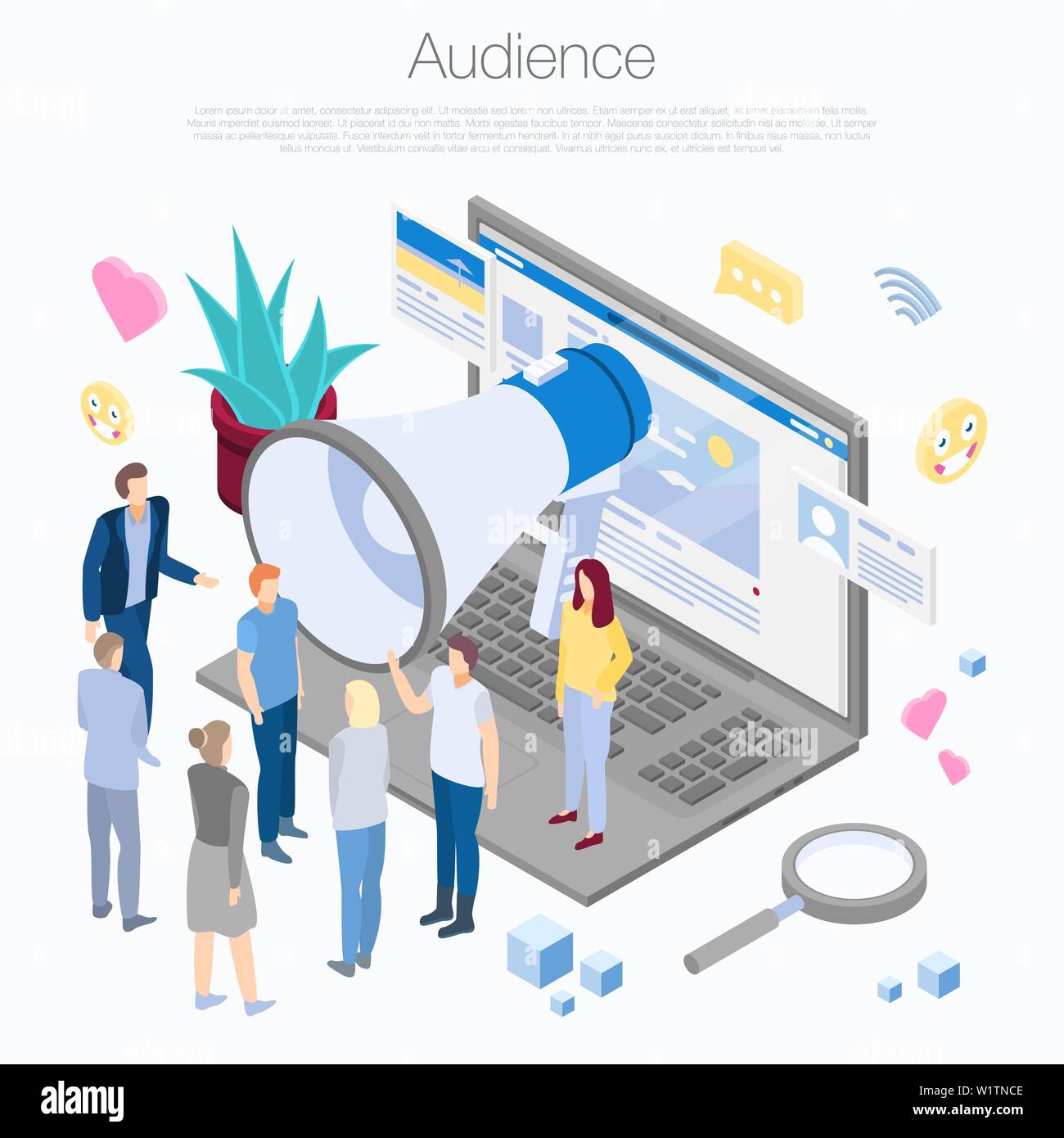 Audience concept background, isometric style Stock Vector Image & Art ...