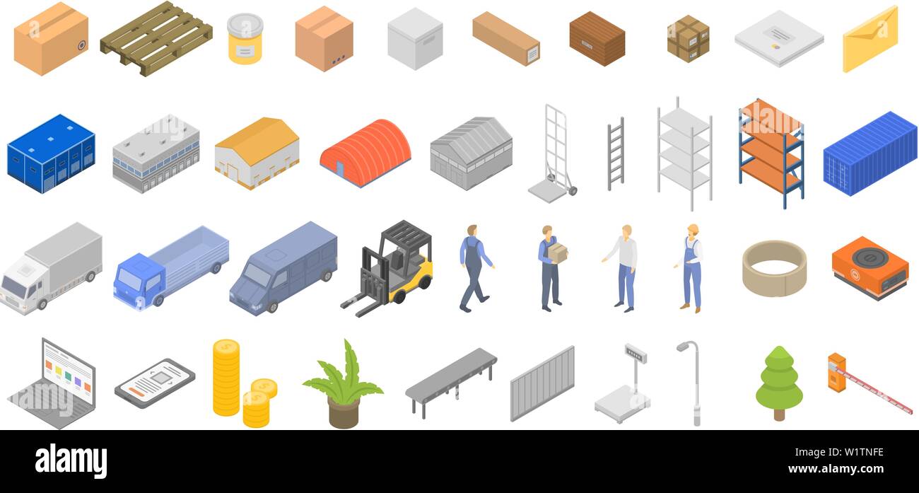 Warehouse icons set, isometric style Stock Vector Image & Art - Alamy