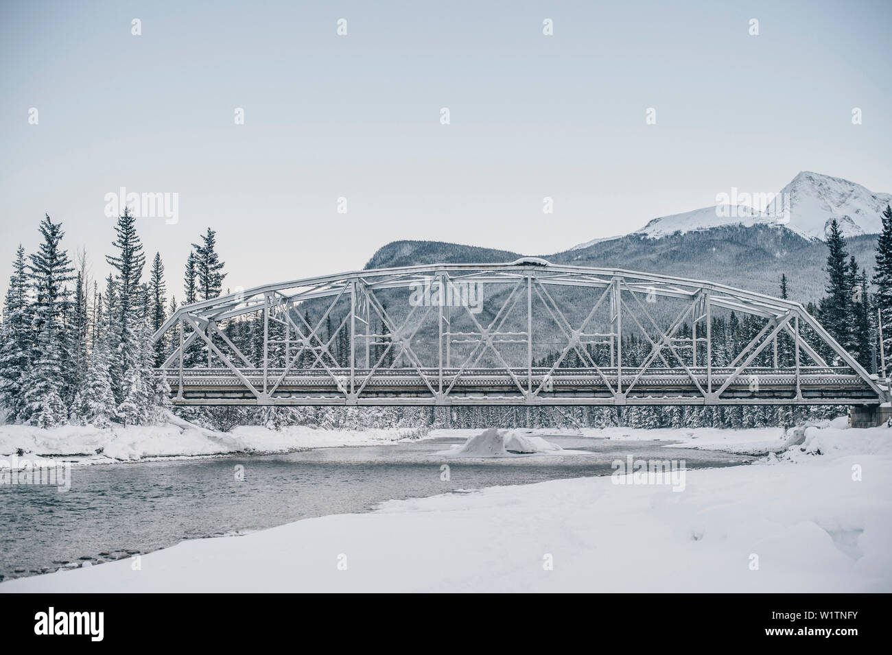 Bridge over Bow River, castle junction, Banff Town, Bow Valley, Banff ...