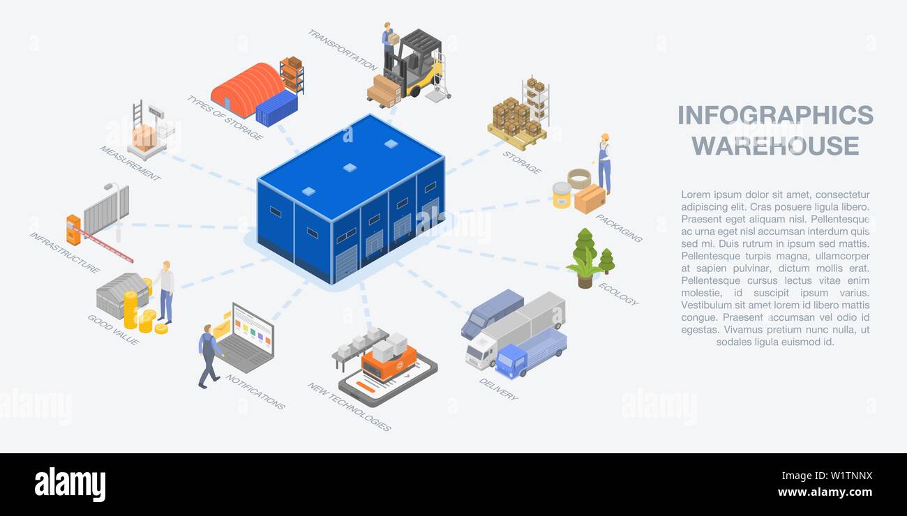 Warehouse infographic, isometric style Stock Vector Image & Art - Alamy