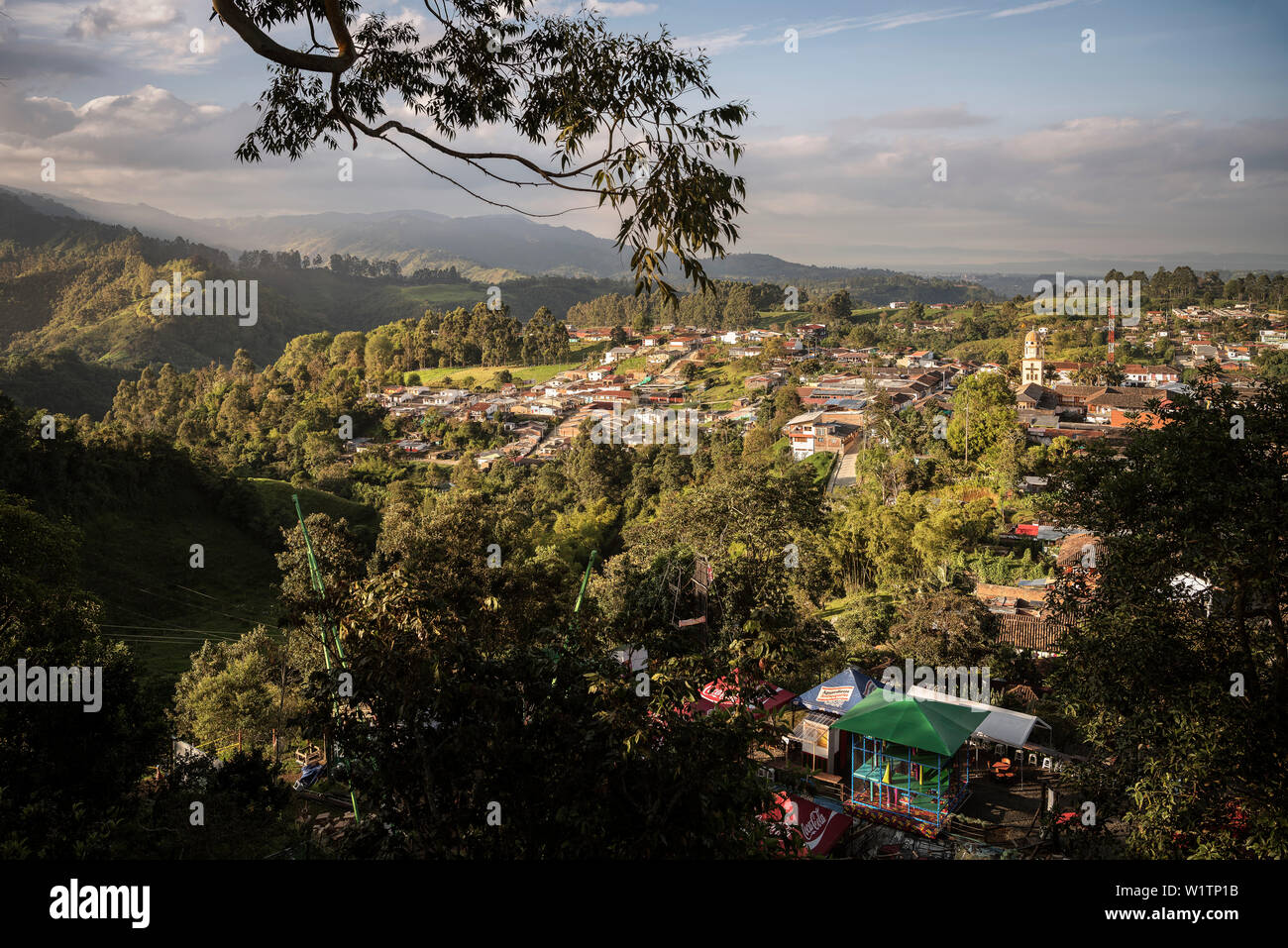 view across red tiled roofs at Salento, UNESCO World Heritage Coffee ...