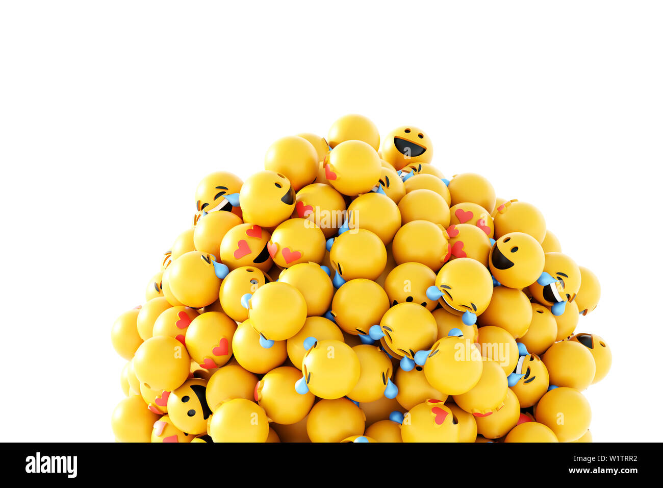Infinite emoticons 3d rendering background, social media and ...
