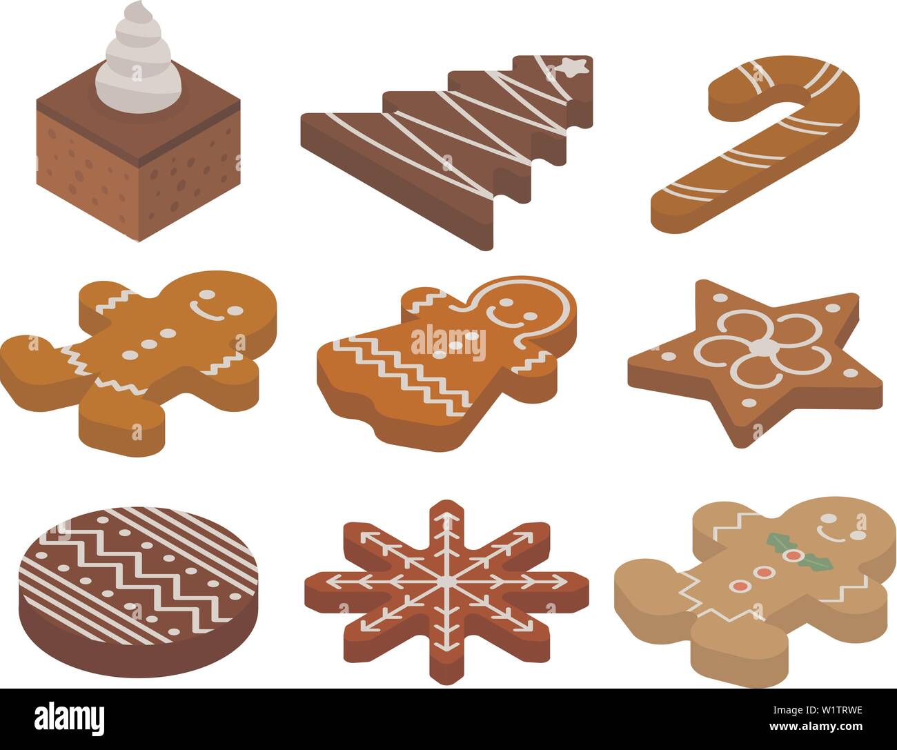 Gingerbread icons set, isometric style Stock Vector Image & Art - Alamy