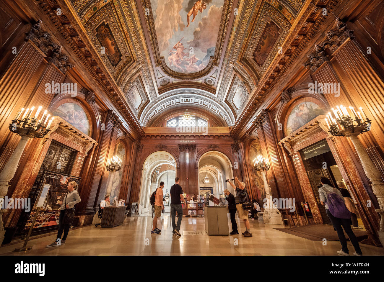Ceiling fresco, interior views at NY Public Library, Manhattan, NYC ...