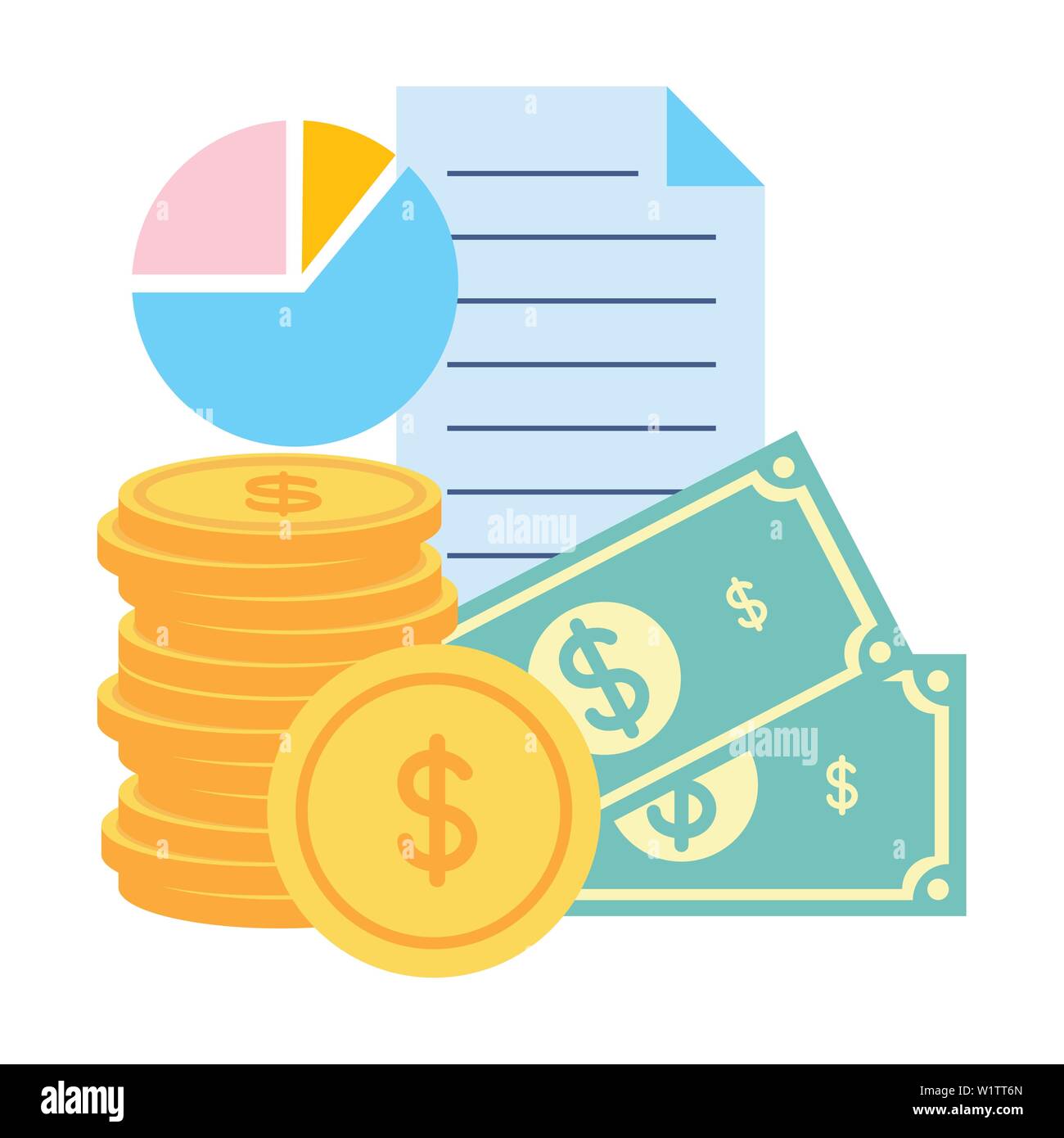 business money banknote coins chart report Stock Vector Image & Art - Alamy