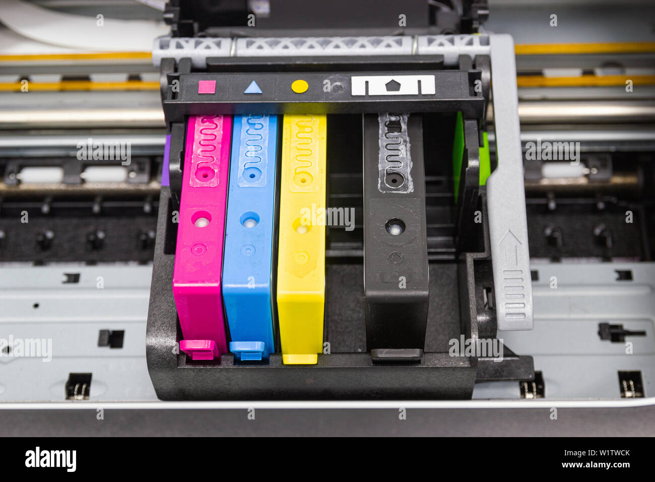 the color printer inkjet cartridge of the printer inject Stock Photo ...