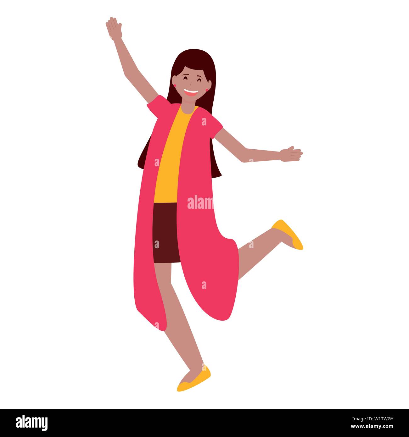 happy young people flat design Stock Vector Image & Art - Alamy
