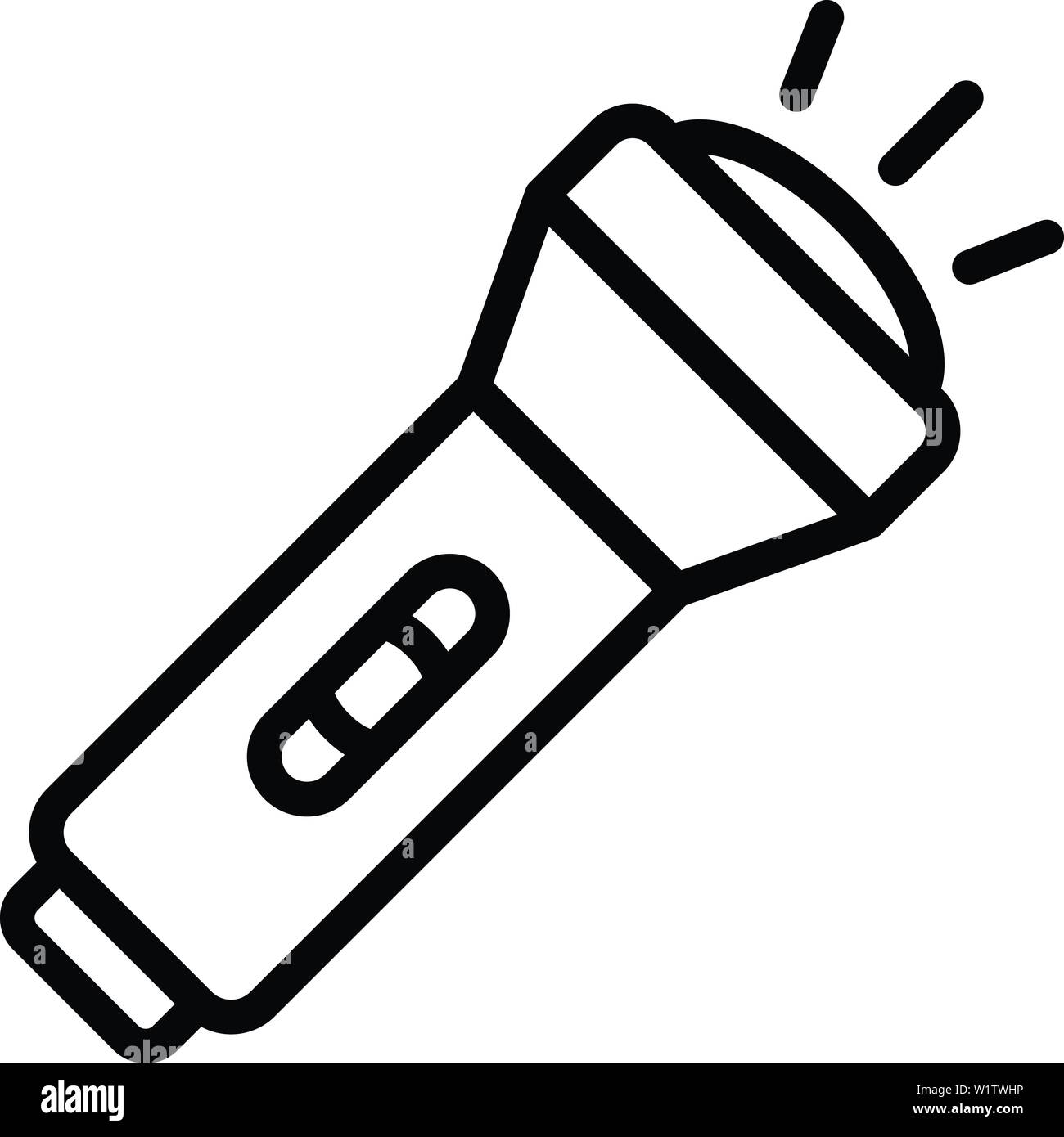 Flashlight icon, outline style Stock Vector Image & Art - Alamy