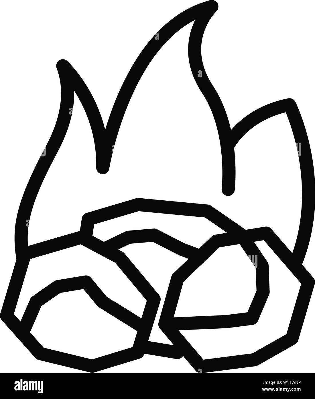 Flammable charcoal in fire Stock Vector Images - Alamy