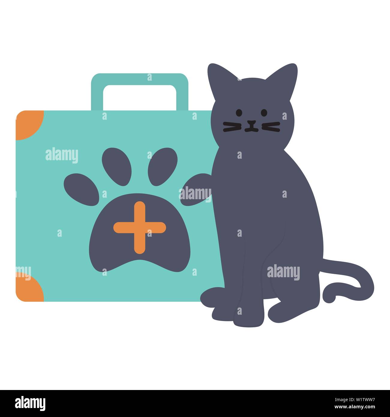 cute cat mascot with medical kit vector illustration design Stock ...